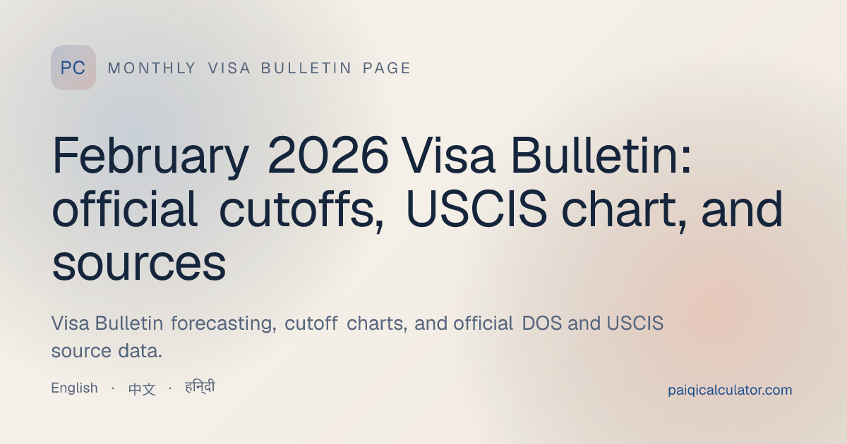 February 2026 Visa Bulletin: official cutoffs, USCIS...